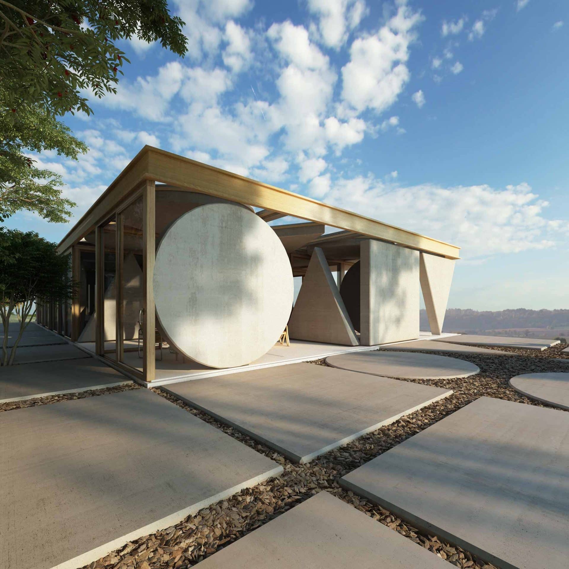 Town And Concrete Uses Juxtaposition Of Geometrical Forms For House ...