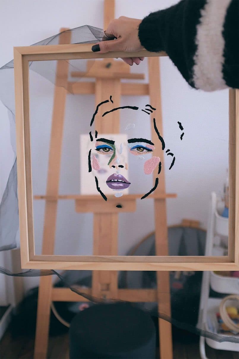 Exploring Contemporary Embroidered Portraits on Tulle By Saturno Rosa ...