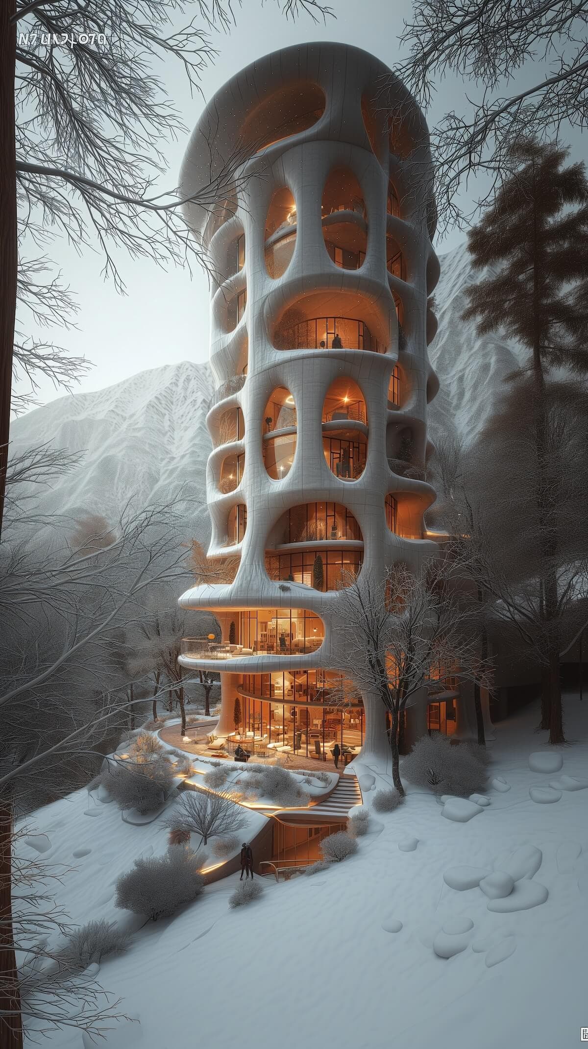 The Dizin Hotel Project by Infinity Art Studio Which Embracing Nature ...